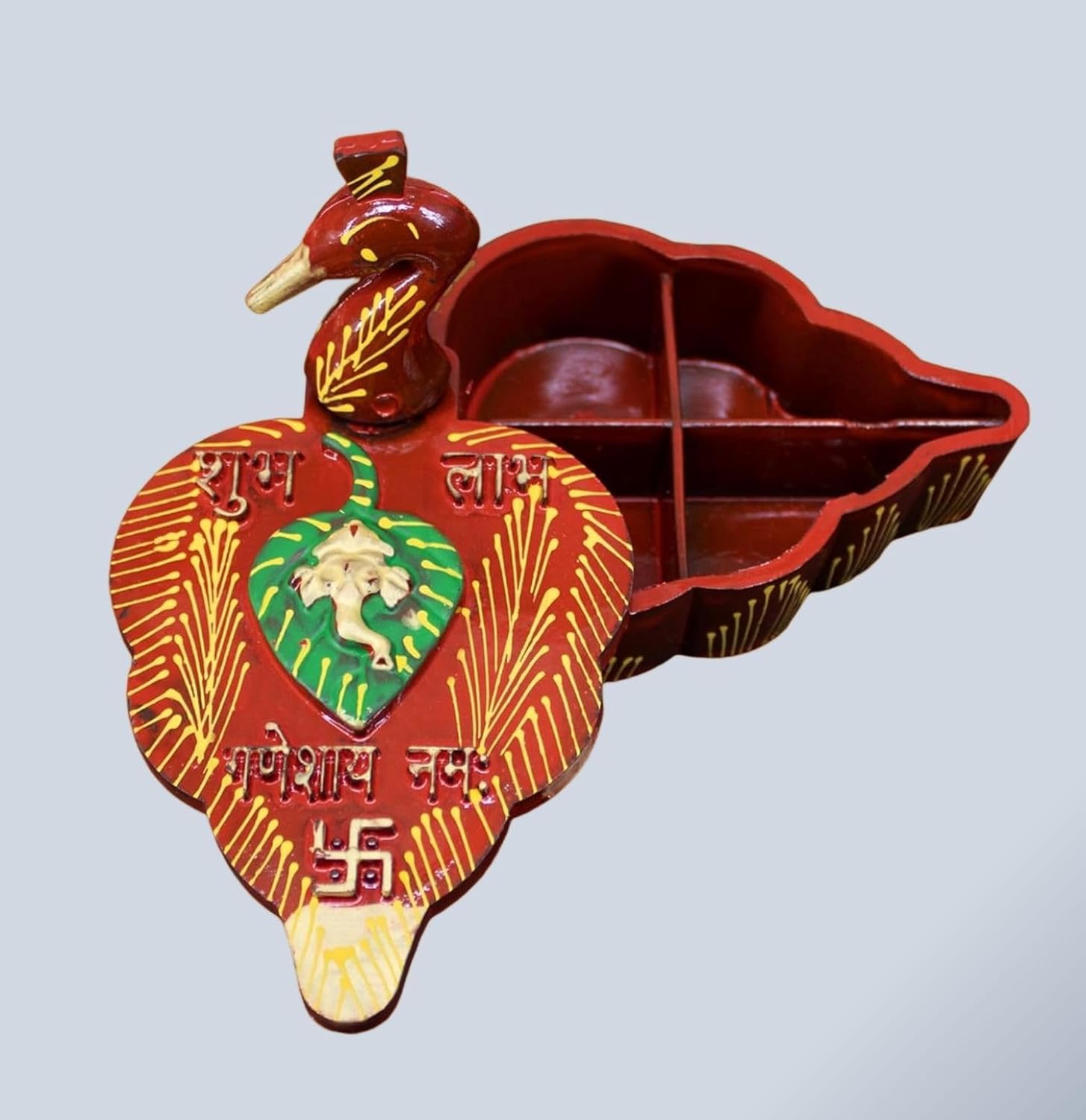 Aurora Closet Handcrafted Wooden Tilak Chopda Box with Shubh Labh ...