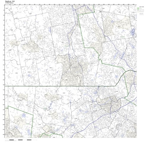 Amazon.com : Nashua, NH ZIP Code Map Laminated : Prints : Office Products