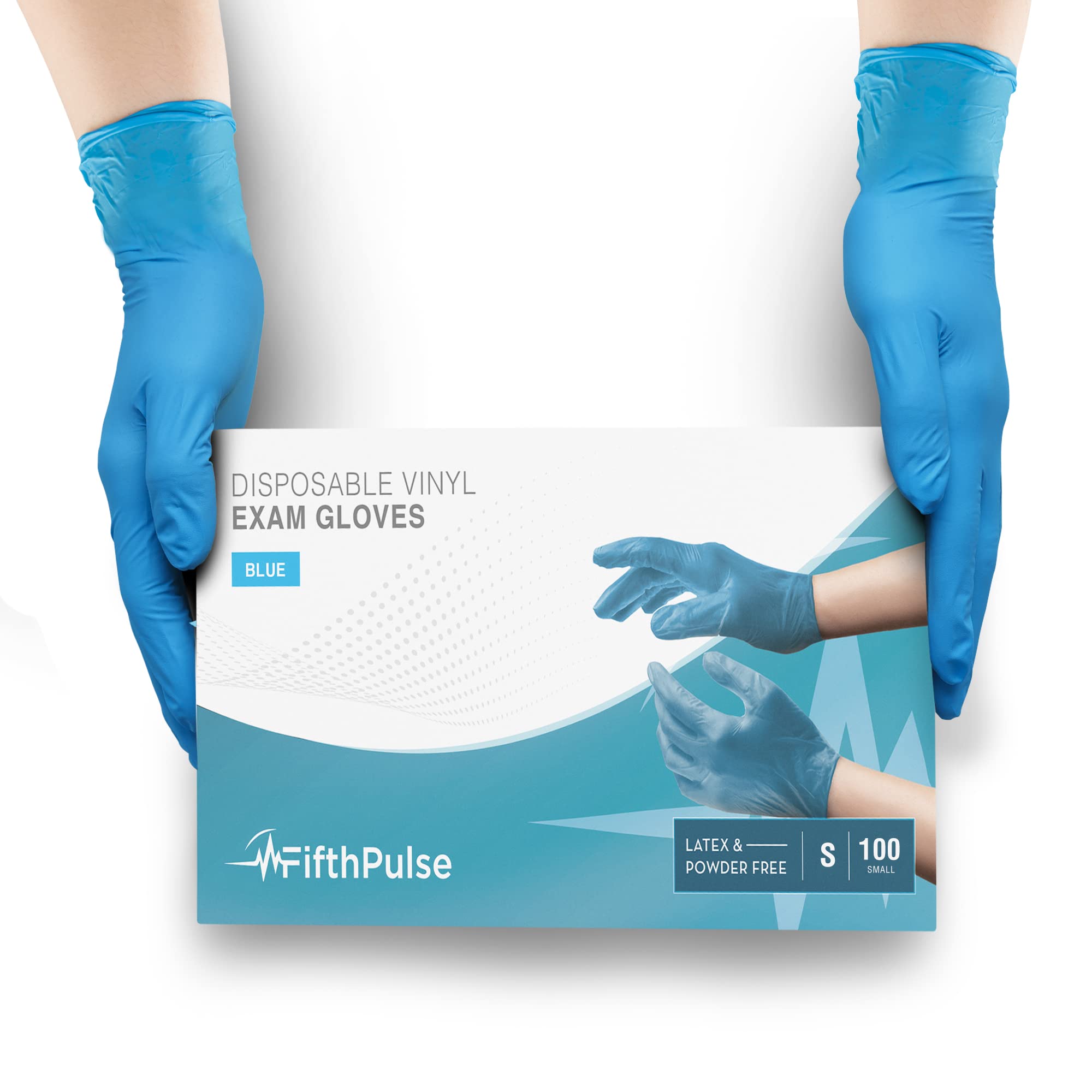 Snapklik.com : Blue Vinyl Disposable Gloves Small 100 Pack - Latex Free