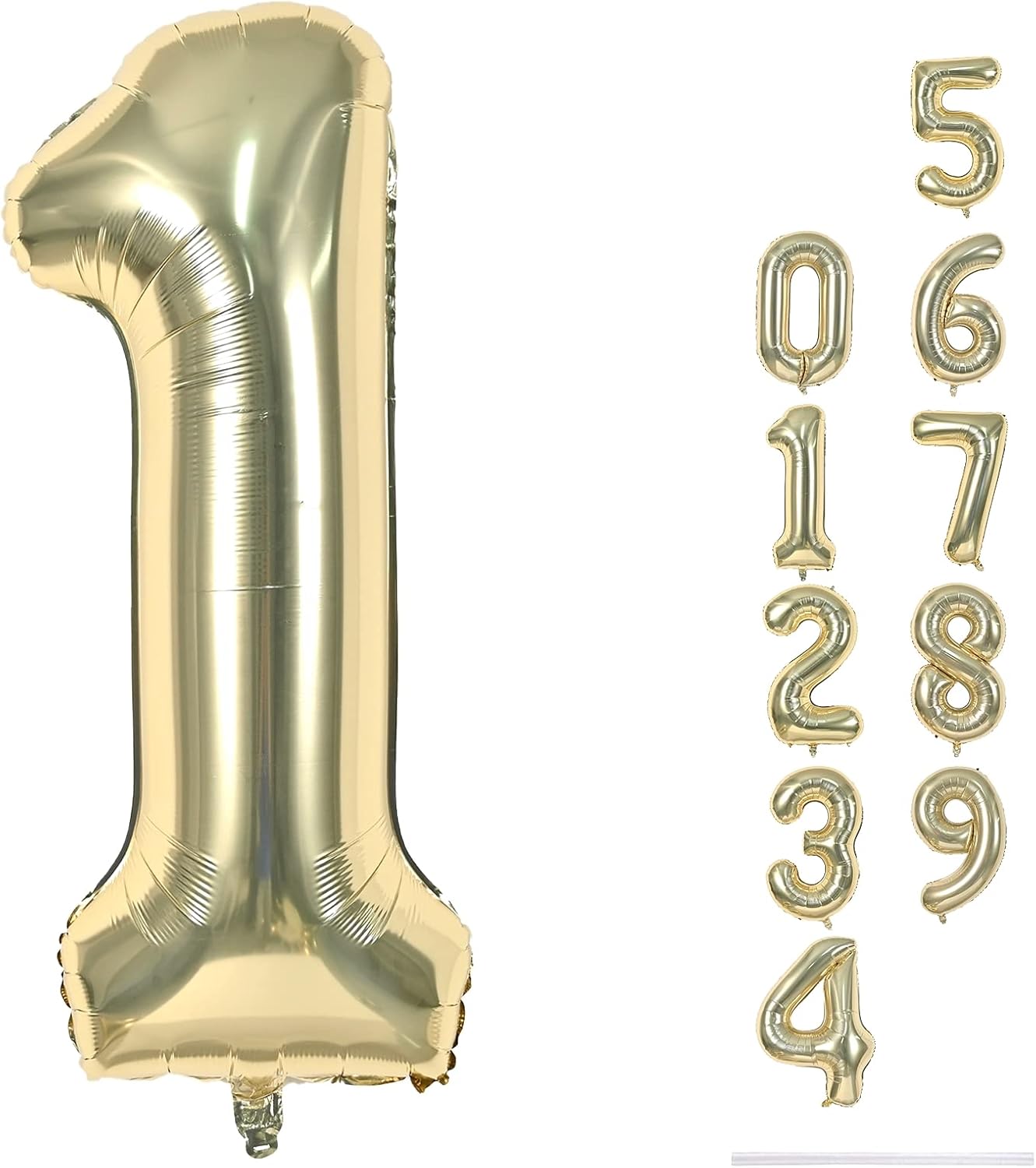 Amazon.com: Champagne Gold Number 1 Balloons, 40 In Large Light Gold ...