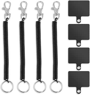 Amazon.com: 4-Pack Phone Lanyard Tethers With Patch, Retractable Phone ...