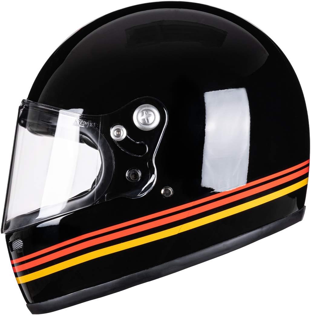 Buy VCOROS A600 Unisex-Adult Full Face Retro Motorcycle Helmet with ...