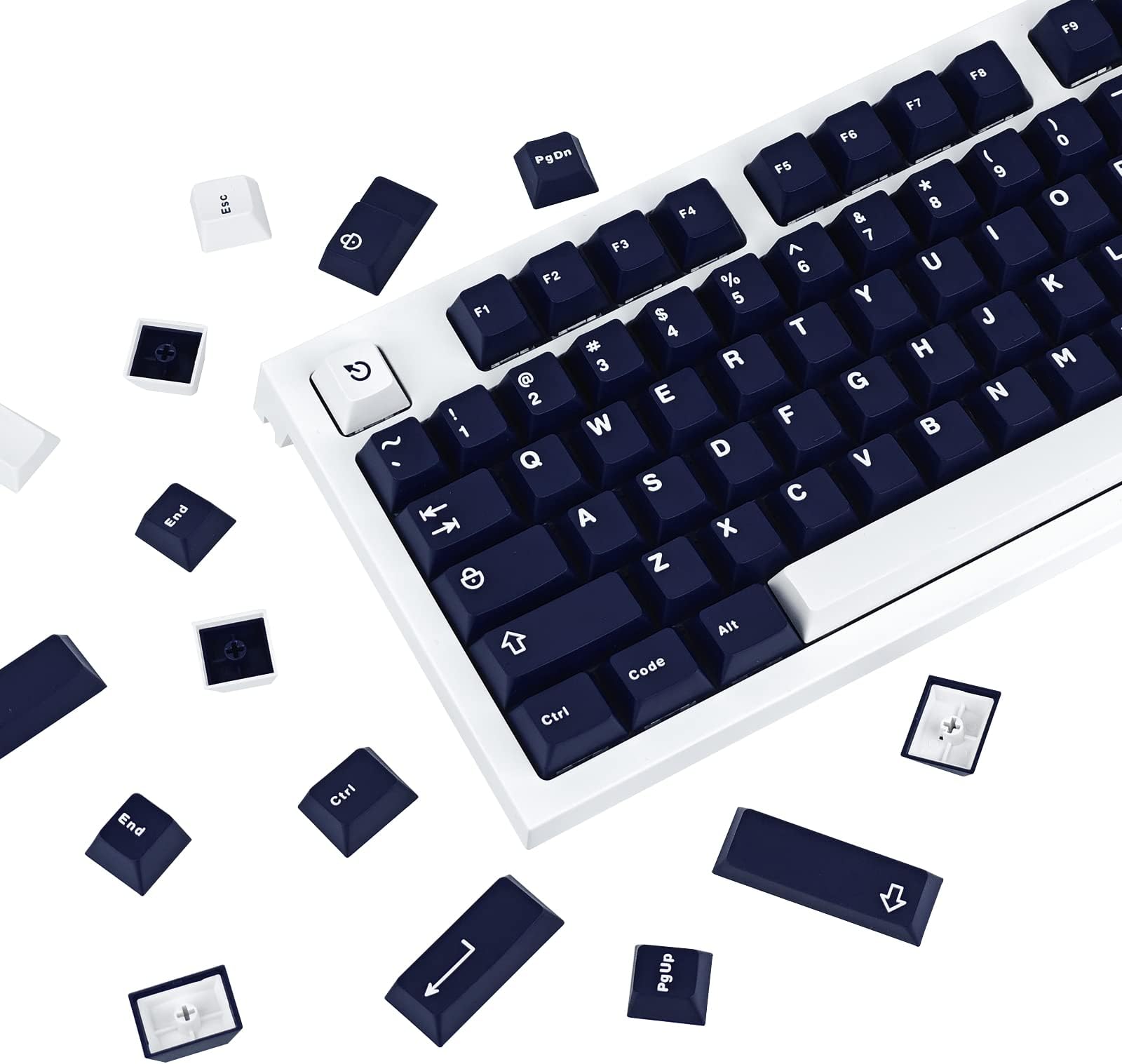 Amazon.com: JOLINTAL 132 Keys Dark Blue Keycaps, ABS Double Shot Cherry ...