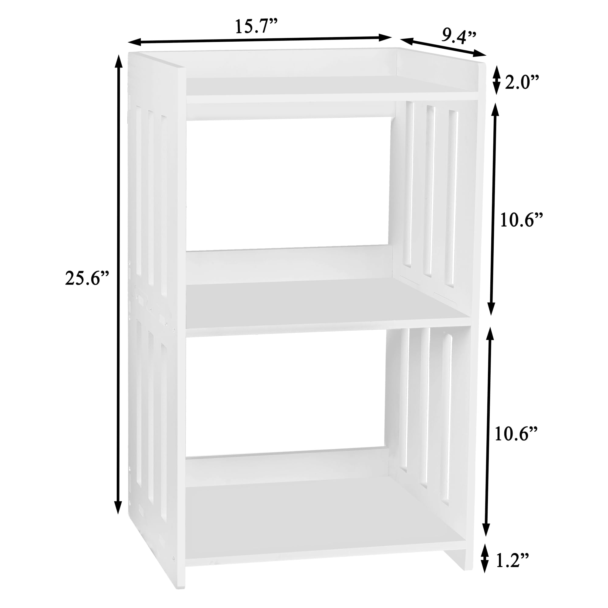 Snapklik.com : Bookshelf, Bookcase For Small Spaces, 3 Tier White Book ...