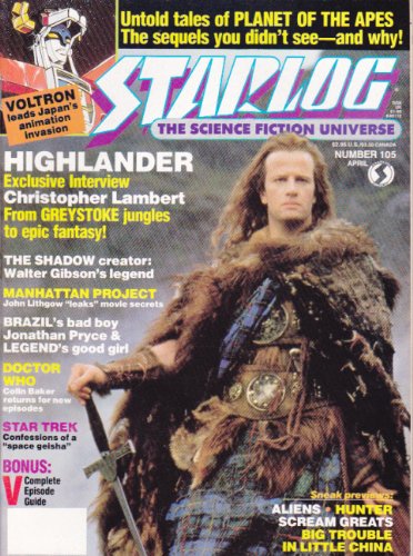 STARLOG MAGAZINE 105 HIGHLANDER - ALIENS - HUNTER - SCREAM GREATS ...