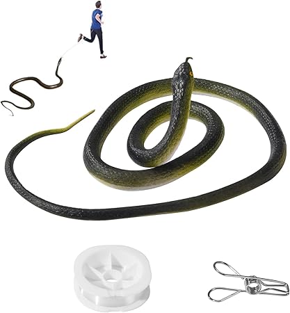 Amazon.com: ANABIUP Fake Snake, Rubber Snake Prank with String and Clip ...