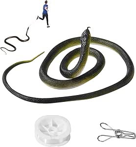 Amazon.com: ANABIUP Fake Snake, Rubber Snake Prank with String and Clip ...