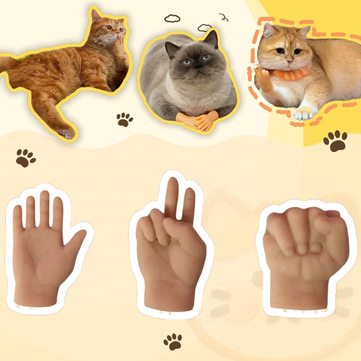 Amazon.com: JINGGWW Mini Hands for Cats, 3/6Pcs Tiny Folded Hands for ...