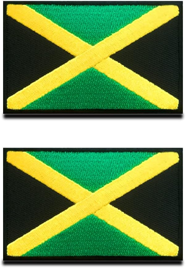 Amazon.com: 2 Pack Jamaica Flag Patch Patches, Tactical Embroidery Jamaican Patch with Hook and ...