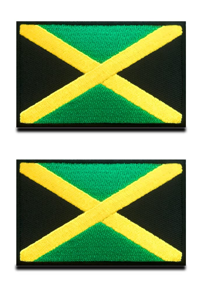 Amazon.com: 2 Pack Jamaica Flag Patch Patches, Tactical Embroidery Jamaican Patch with Hook and ...