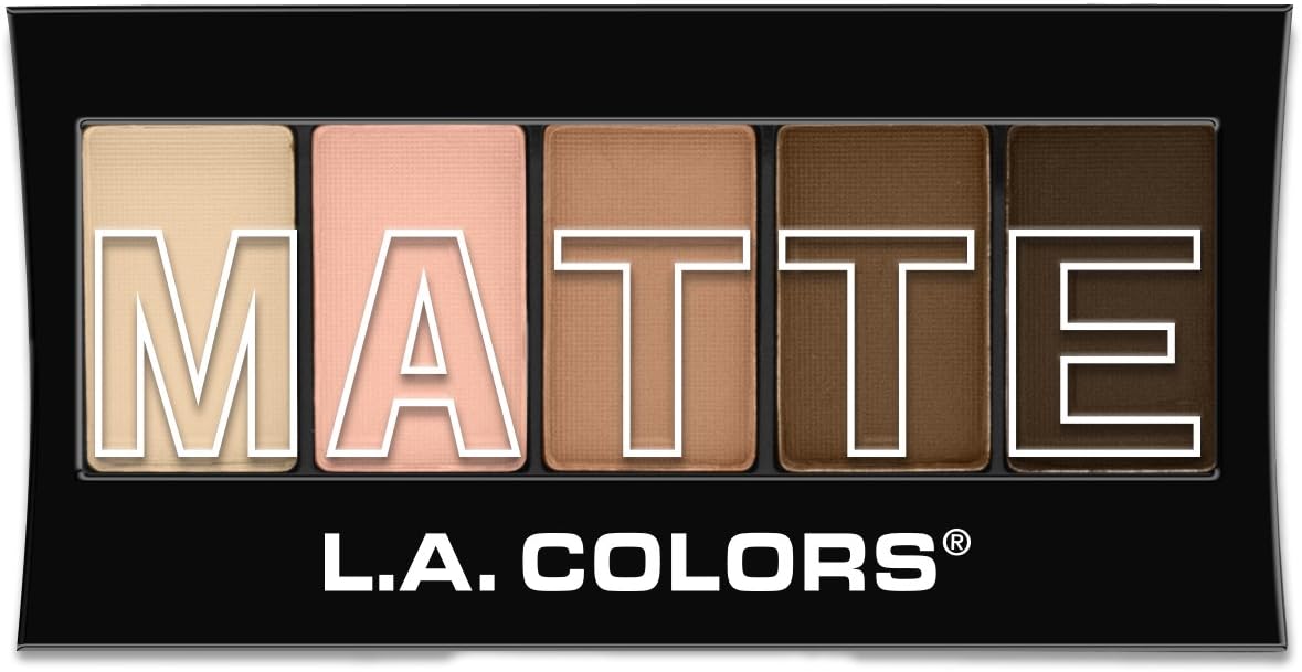 Amazon.com : L.A. COLORS 5 Color Matte Eyeshadow Palette, Tan Khaki ...