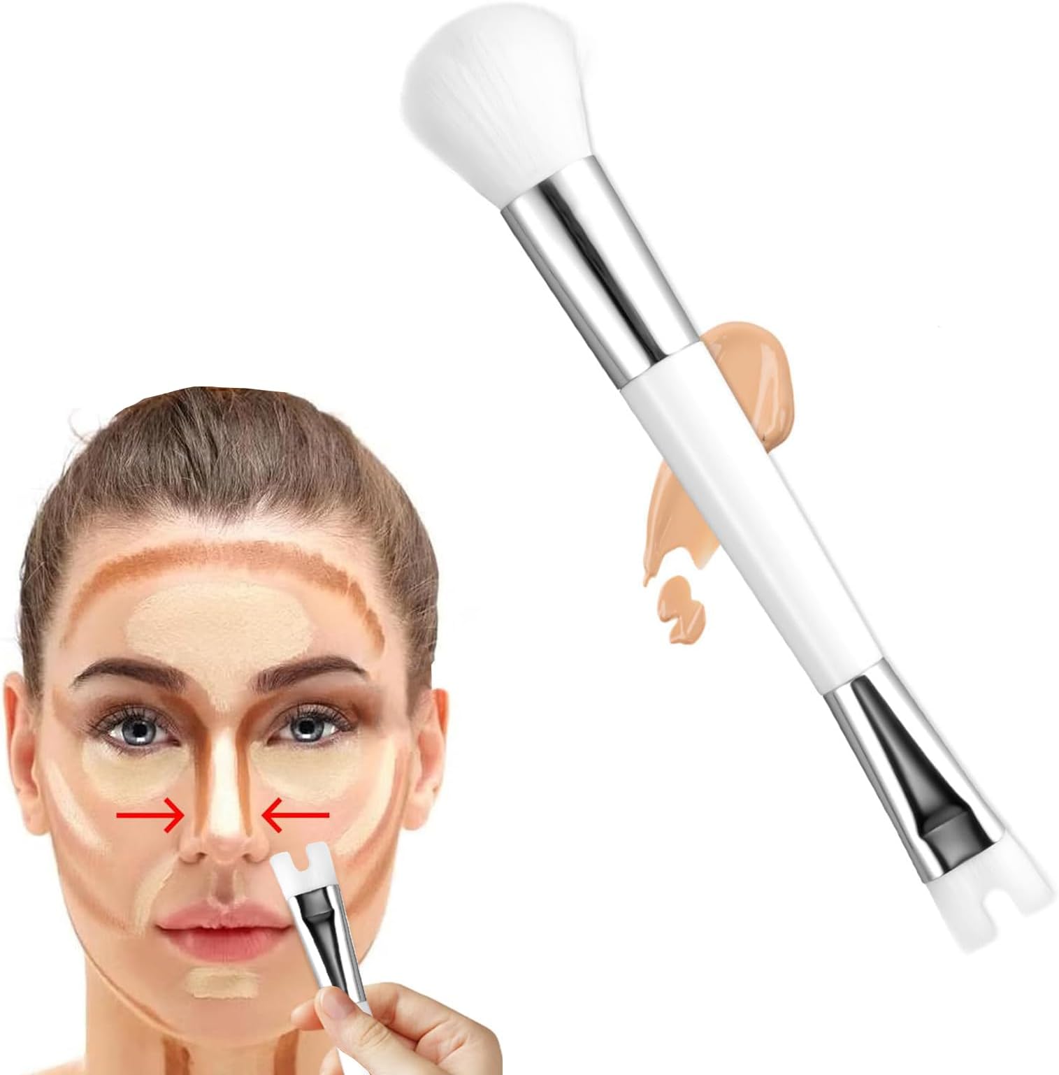 Amazon.com: Katelia Beauty Precision Duo Contour Brush for Sculpting ...