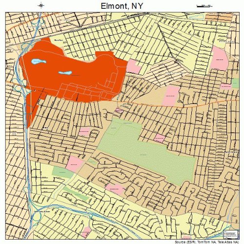 Amazon.com : Large Street & Road Map of Elmont, New York NY - Printed ...