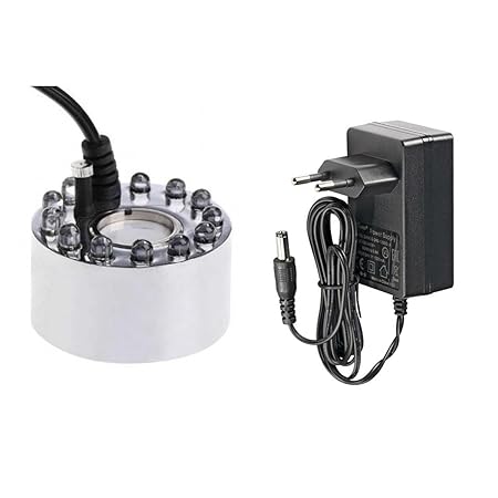 Mist Maker Water Fountain Fogger with 12 Color Changing LED Lights ...