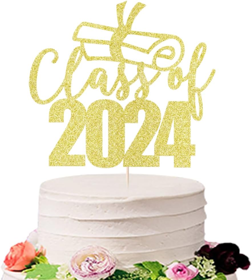 Amazon.com: Sodasos Class of 2024 Cake Topper - Congrats Grad Cake ...