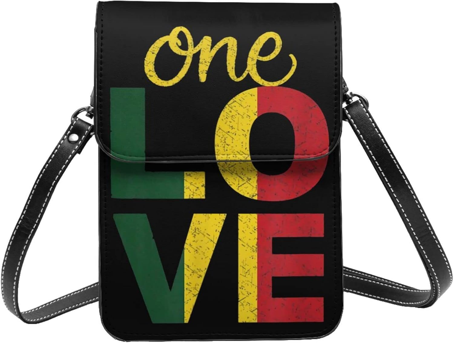 errtavt One Love Jamaican Rasta Reggae Crossbody Cell Phone Bag Cute ...