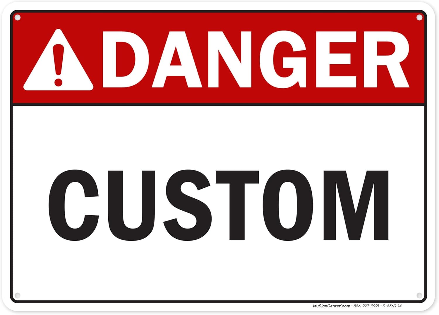 Amazon.com: Custom Danger Sign, Ansi Sign, Osha Compliant, 10x14 Inches ...