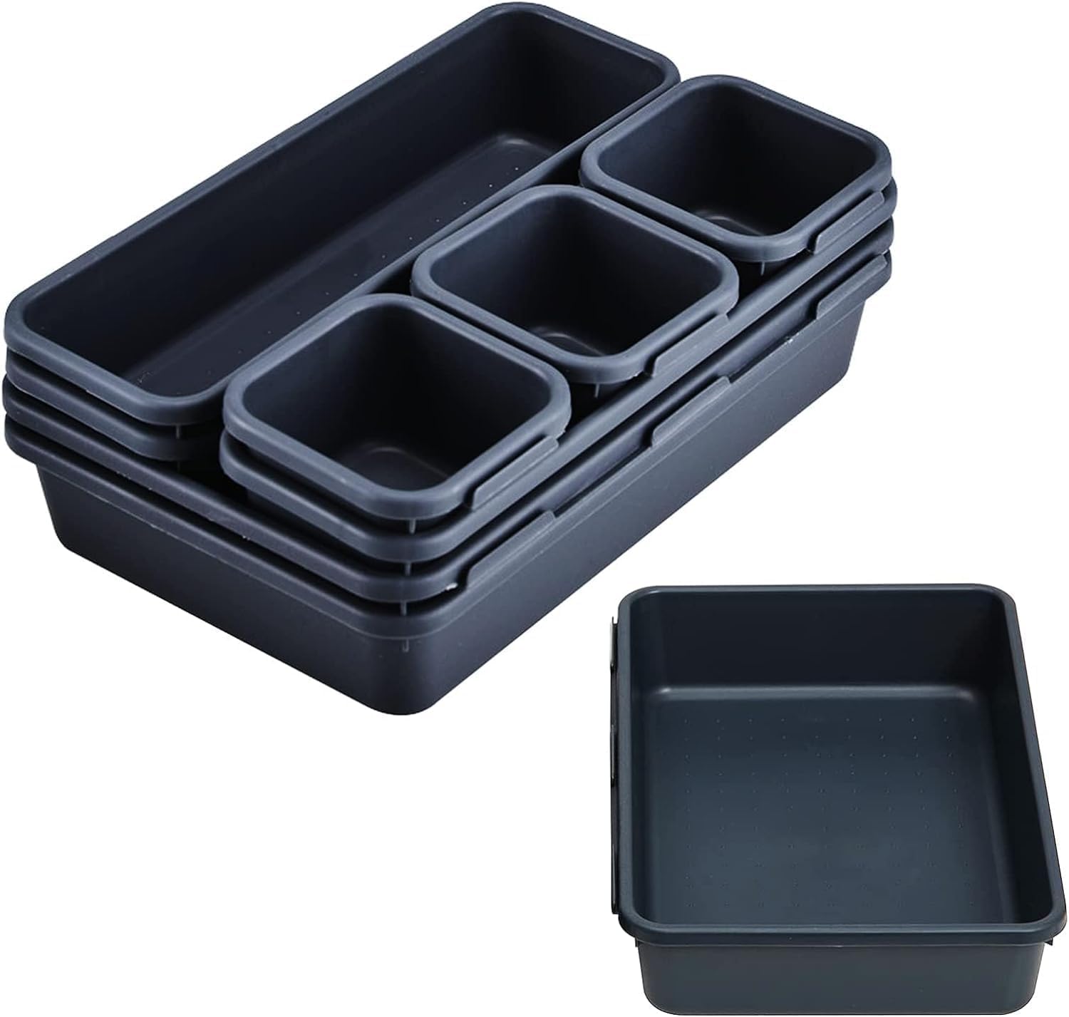 Amazon.com: CALKED Drawer Organizers Set 8 Pack, Makeup Bathroom Office ...