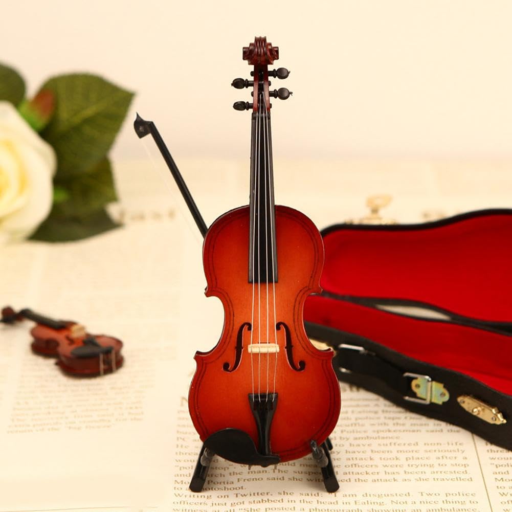 Mini Violin With Case And Bow 2026 New Playable Tiny Violin Figurine ...