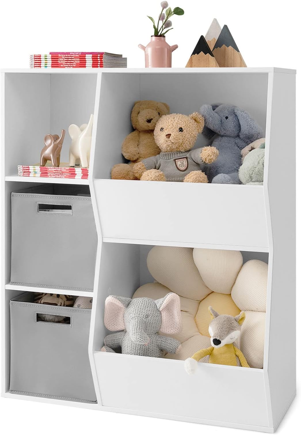 Amazon.com: GAOMON Kids Bookshelf 9-Cubby Toy Storage Organizer White ...