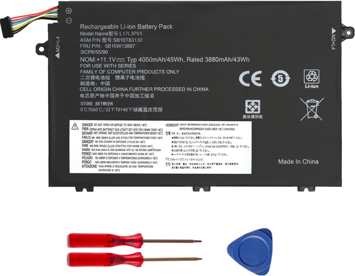 01AV445 L17L3P51 Battery Replacement for Lenovo ThinkPad E480 E485 E495 ...