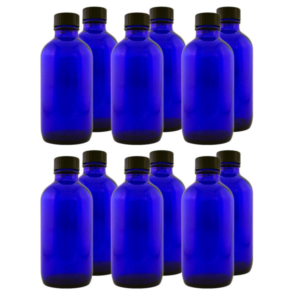 Amazon.com: GreenHealth Cobalt Blue Boston Round Bottle with Cap - 4 oz ...