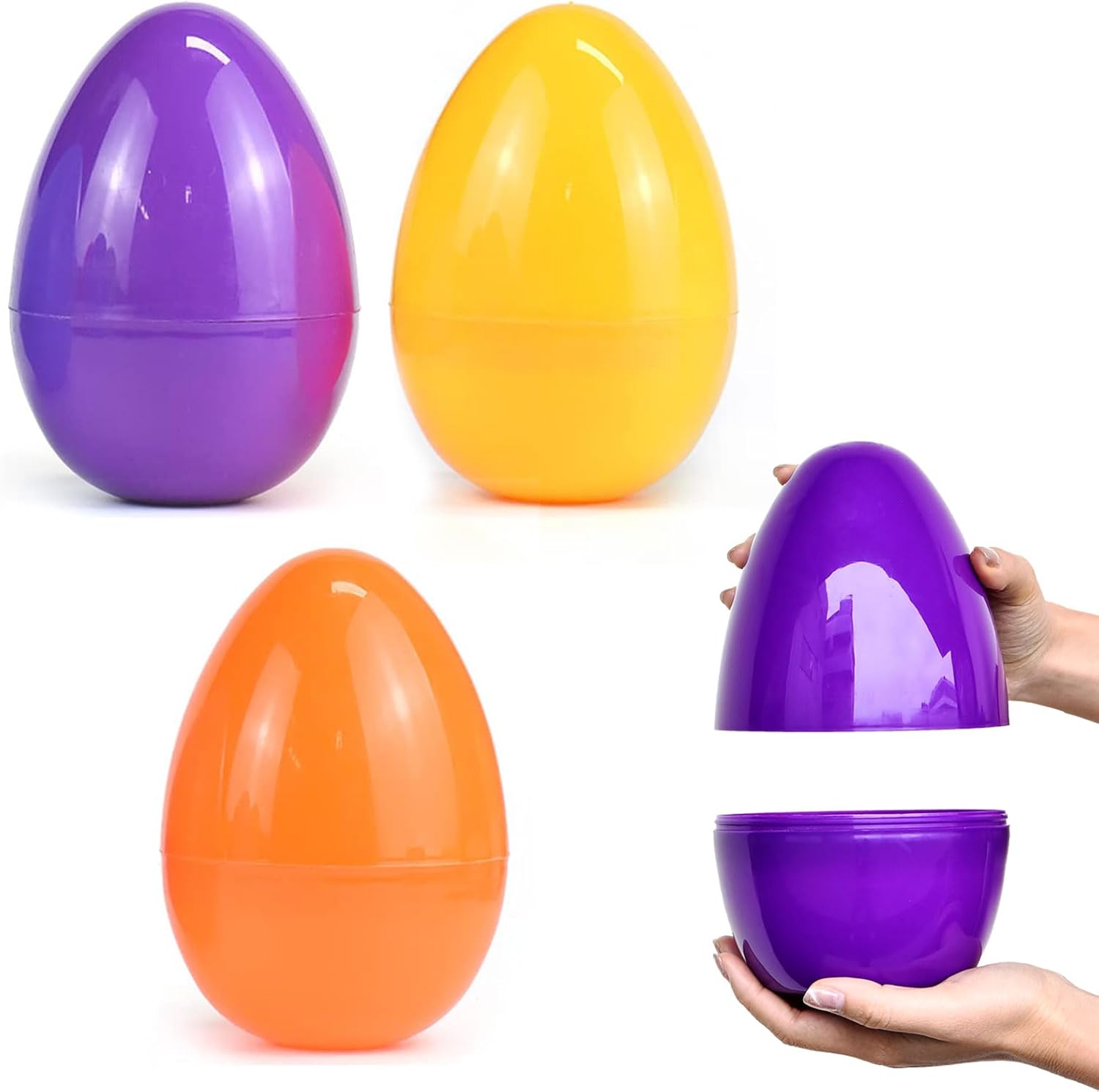Amazon.com: WIKHIA Fillable Giant Easter Eggs- 7.8" Jumbo Empty Easter ...