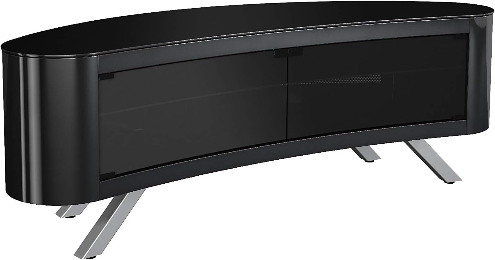 AVF Affinity Plus - Bay Plus 1500 Curved TV Stand (Black/Black Glass ...