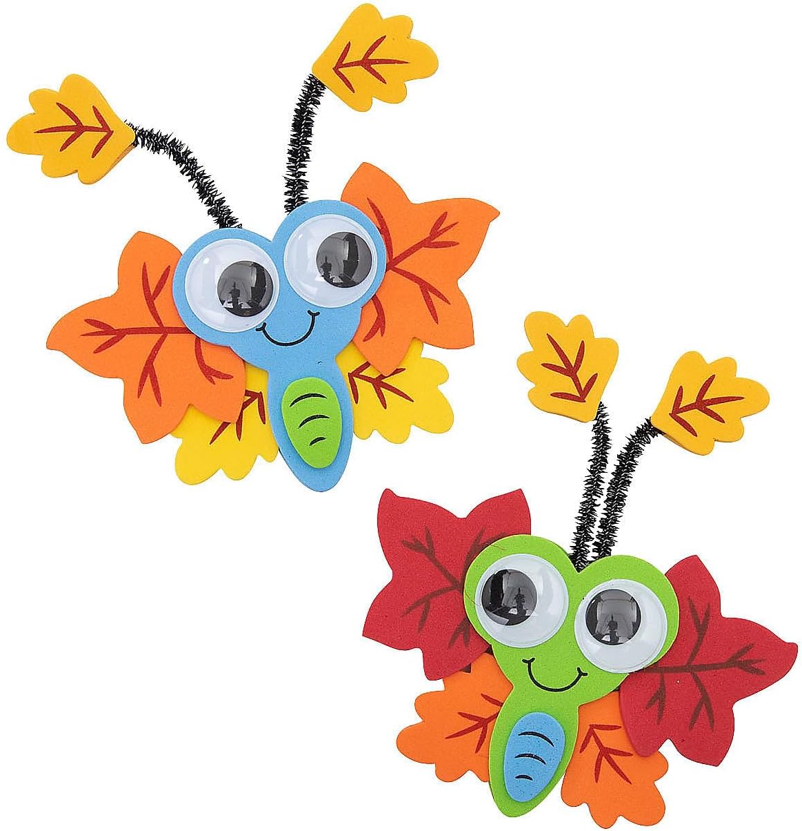 Amazon.com: Fun Express Fall Leaf Butterfly Magnet Craft Kit - Makes 12 ...