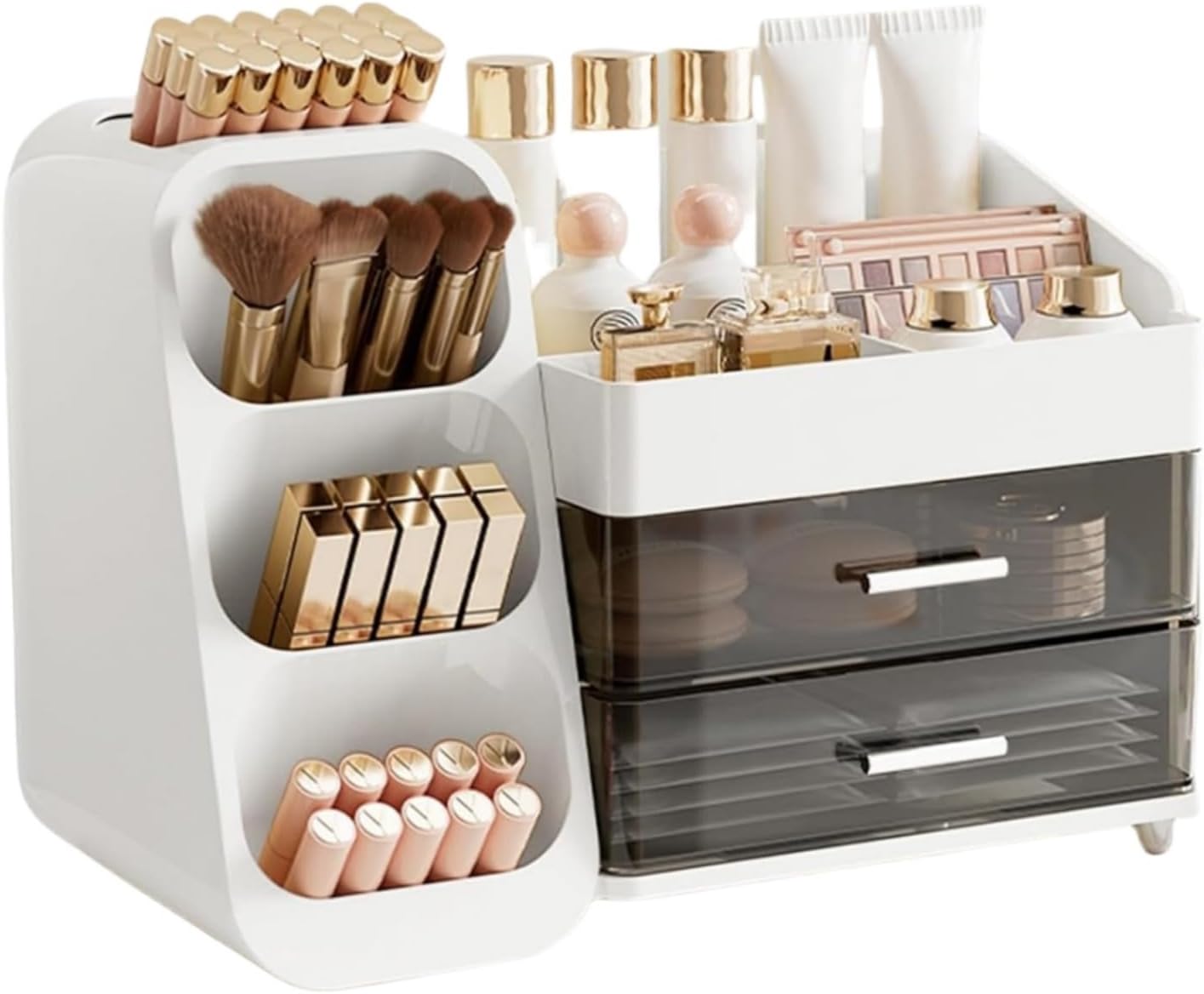 Yieseang Makeup Organiser for Dressing Table with Brush Holder,Skincare ...