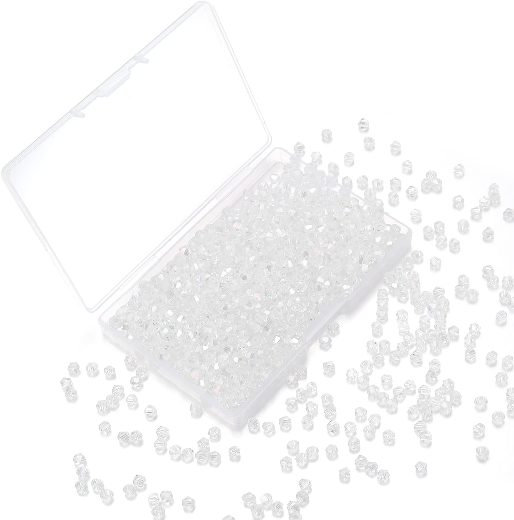 Amazon.com: 1000pcs 4 mm Bicone Crystal Beads Faceted Crystal Glass ...