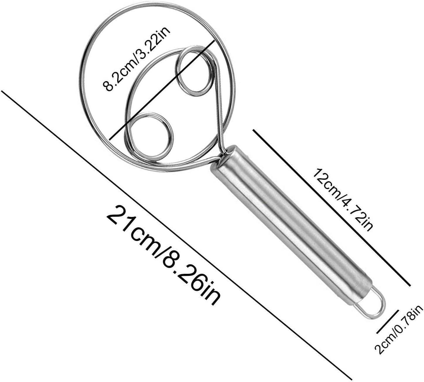 CHIPEL Batidor danés, mezclador de pan de mezcla rápida de acero ...