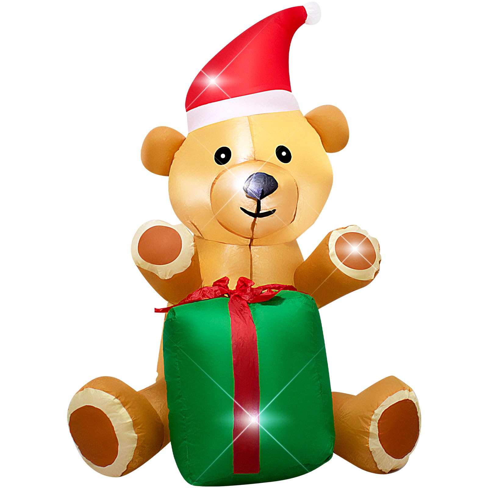Amazon.com: DROFELY 4 Feet Christmas Inflatable Bear Hold Gift ...