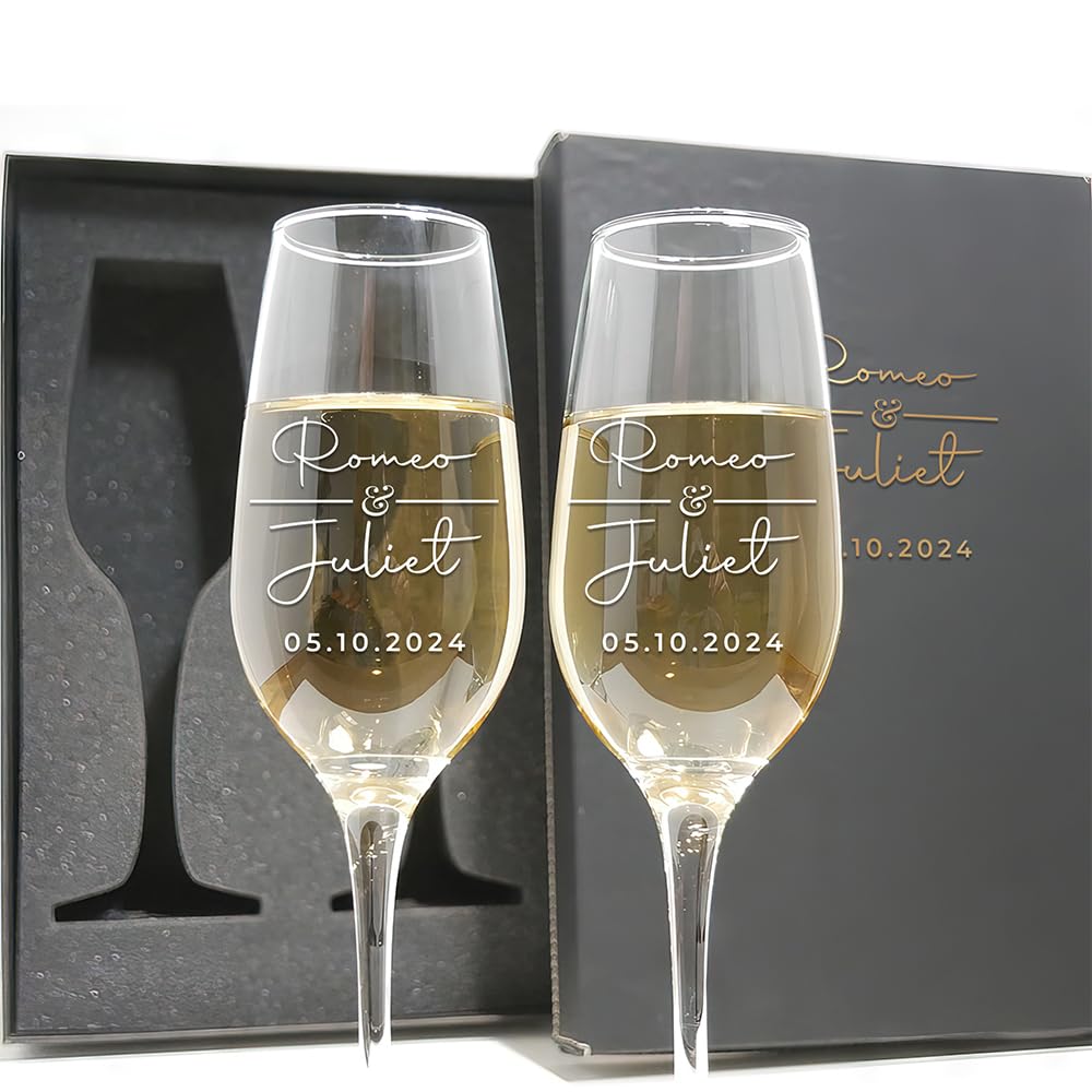 Custom Champagne Flutes Set - Wedding Gift Champagne Glasses ...