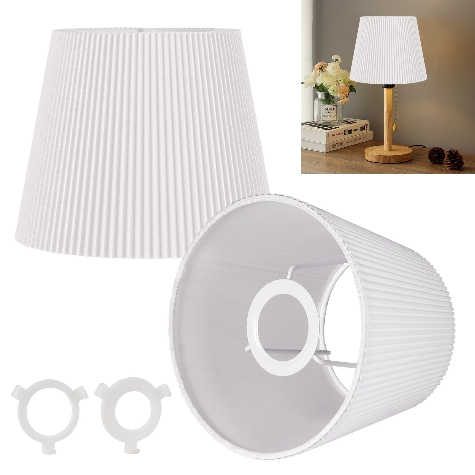 XCOFZOB Pleated White Small Lamp Shades Set of 2 4.5×6.5×5 in Empire ...