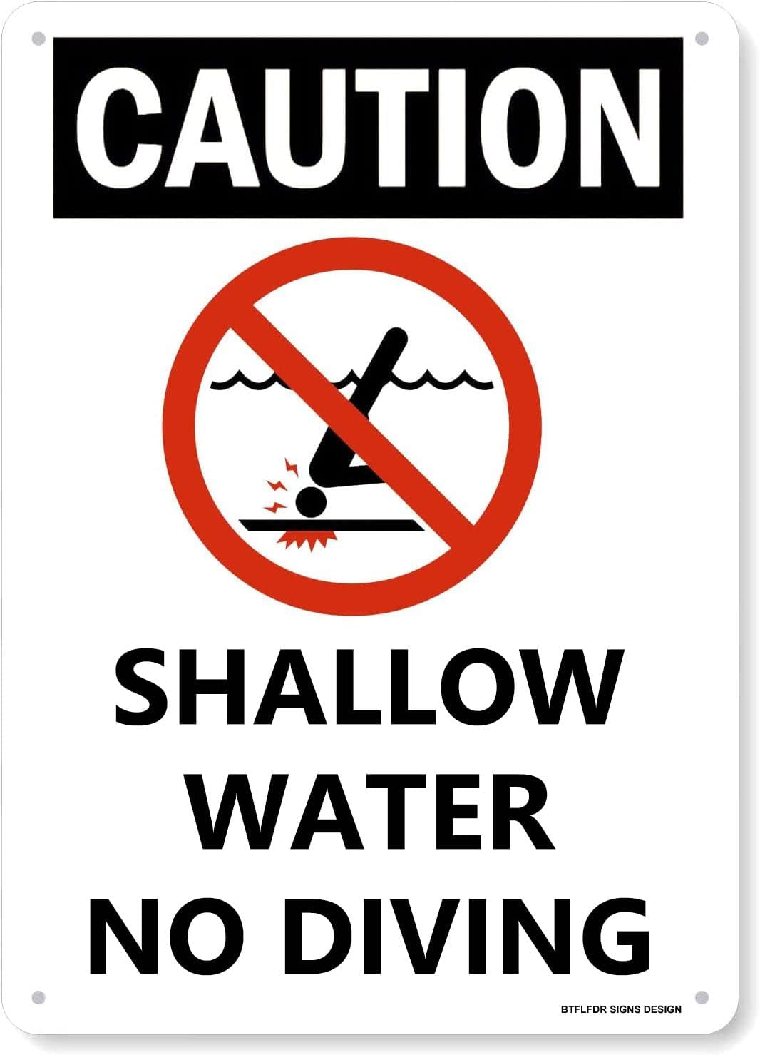 Amazon.com: BTFLFDR Metal Caution Sign,8"x12" Rust Free Aluminum No ...