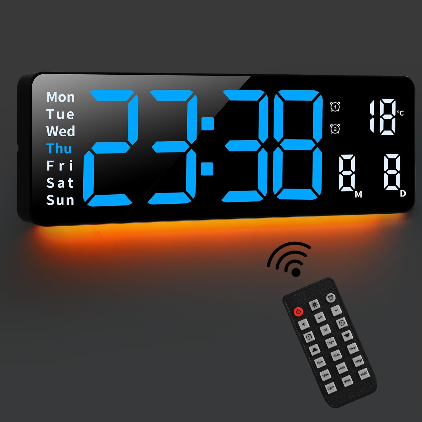 Amazon.de: Koolertron Digitale Wanduhr 13 Zoll LED Wanduhr Groß Display ...