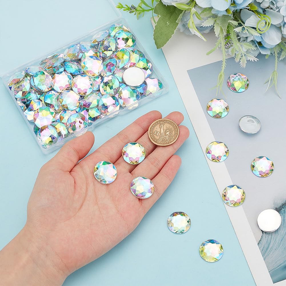 Big Rhinestones For Crafting FINGERINSPIRE 60Pcs 20mm Flat Back Round ...
