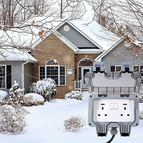 Weatherproof Outdoor Socket IP66 with 3M Extension Lead, Wall ...