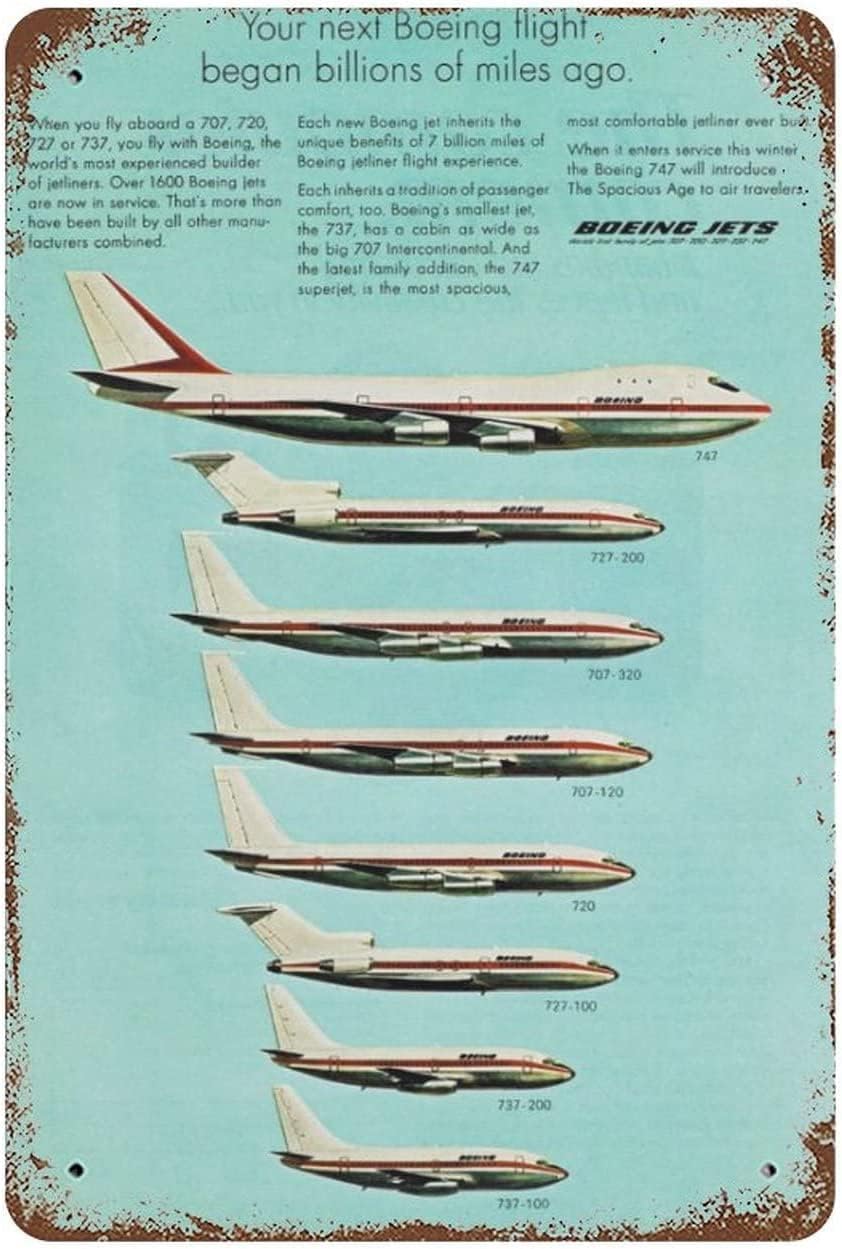 Amazon.com: Vintage Halloween Tin Sign Boeing Wall Art, Airplane Decor ...