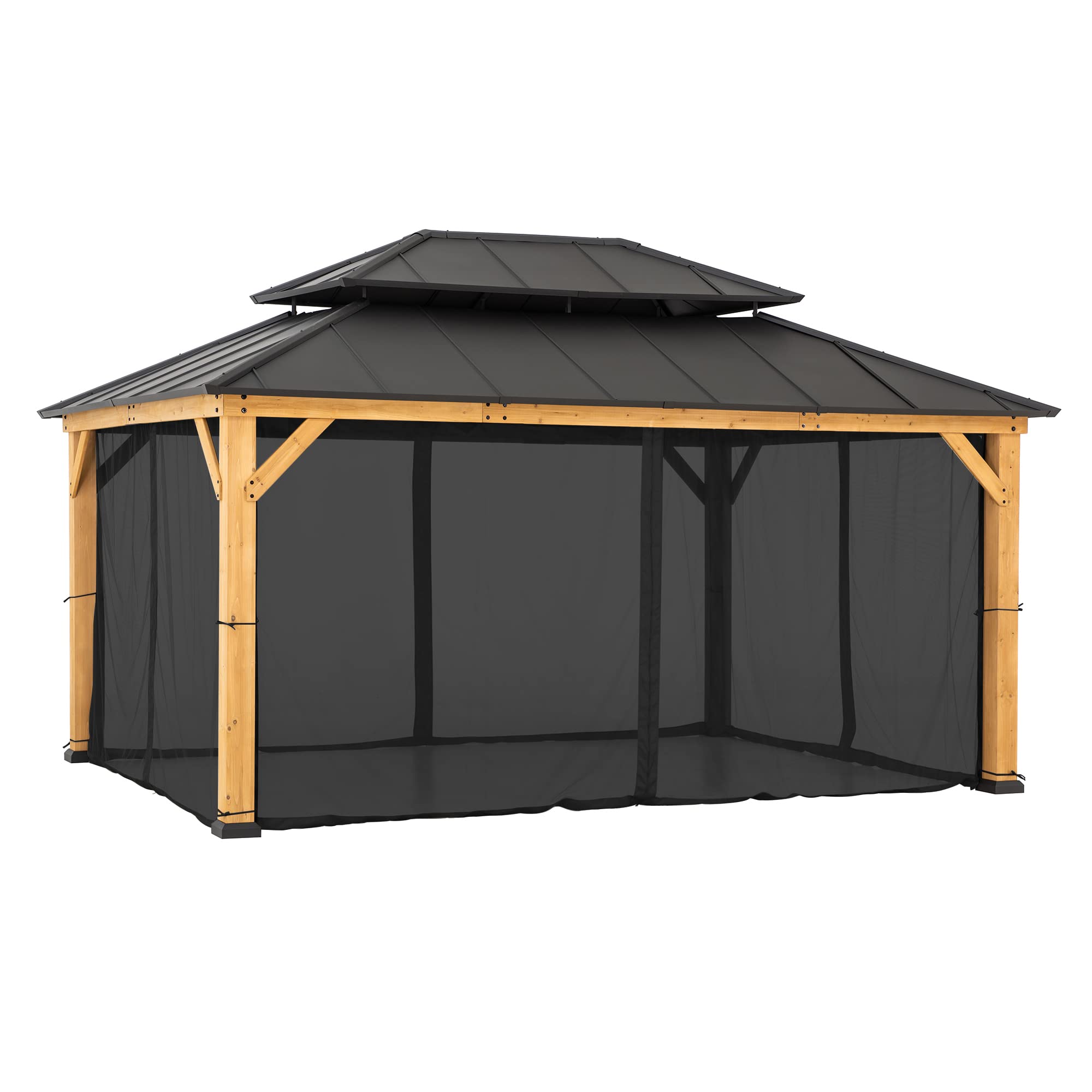 Sunjoy A111513500 Netting Gazebo Accessories, Black