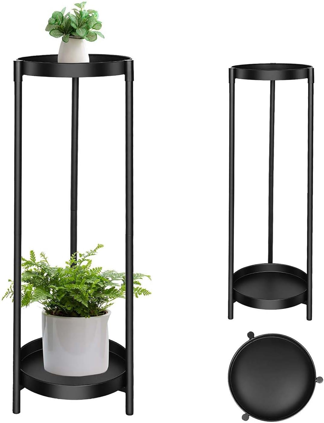 Amazon.com: Oroonoko 2-Tier Black Plant Stand Indoor,28'' Tall Heavy ...