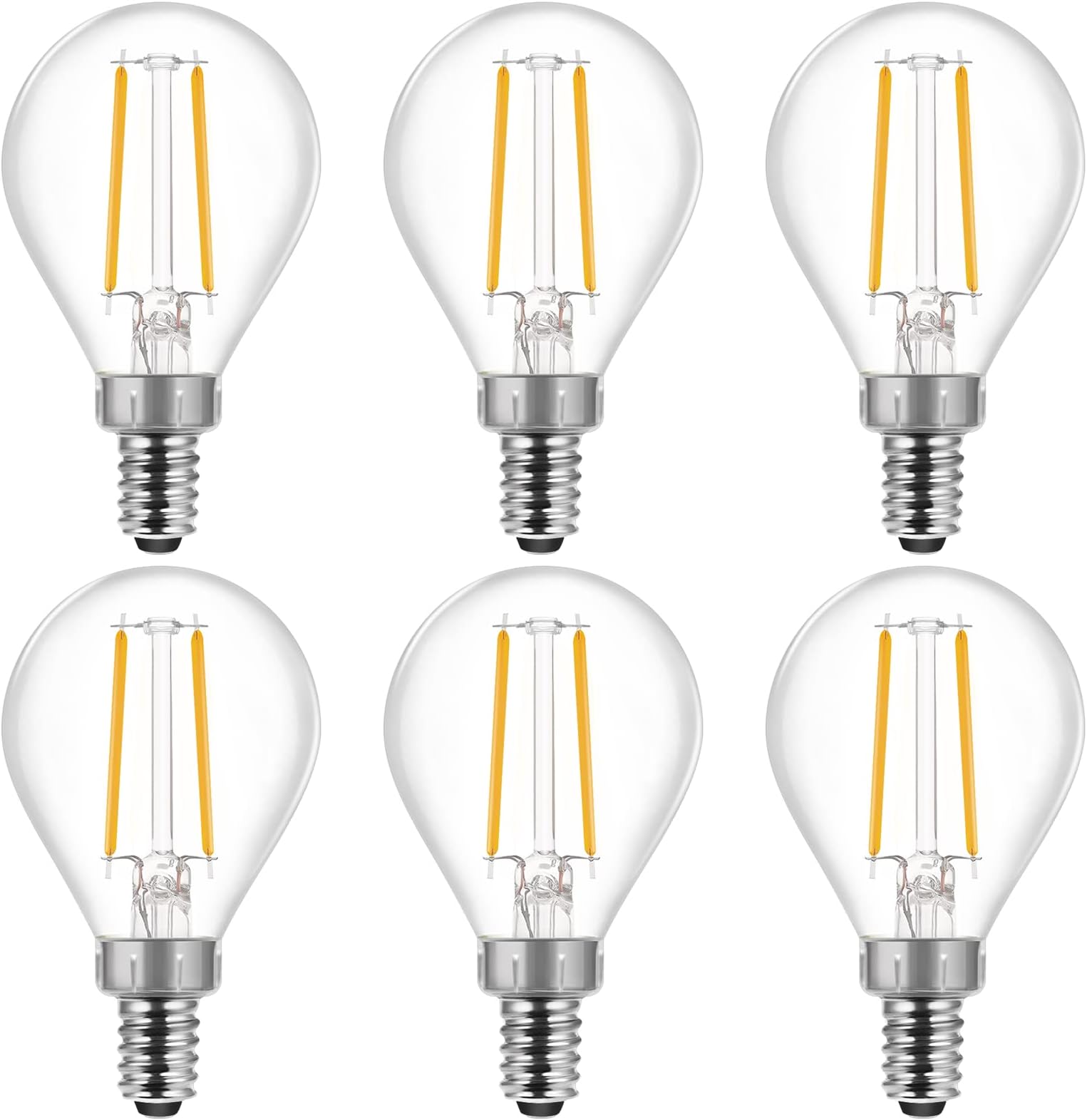 KOR (Pack of 10) G16.5 Clear FinshDecorative (E12) Candelabra Base ...