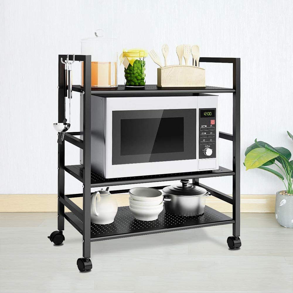 Buy Henf 3 Shelf Kitchen Carts Metal Rolling Kitchen Cart Organizer ...