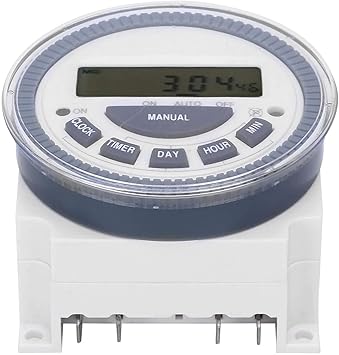 DC 12V Digital Timer Switch, TM619H‑2 24‑hour/12‑Hour System Electronic ...