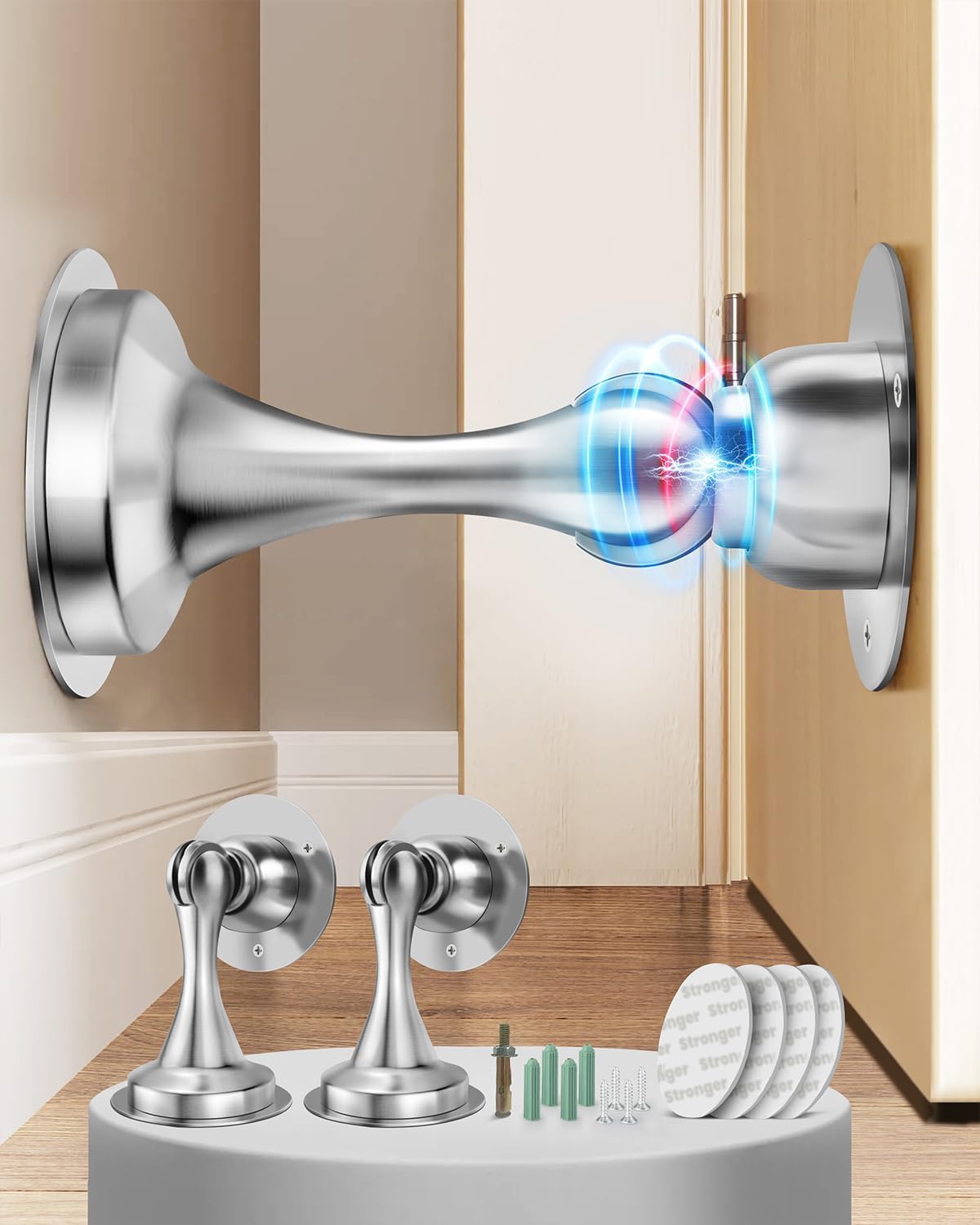 Amazon.com: Magnetic Door Stoppers for Bottom of Door: Upgraded Strong ...
