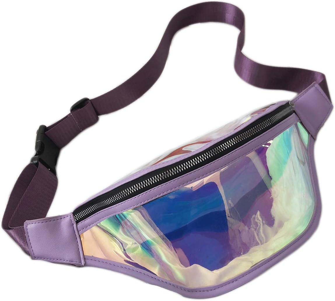 Amazon.com | FROSSE Holographic Clear Neon Fanny Pack PURPLE | Waist Packs