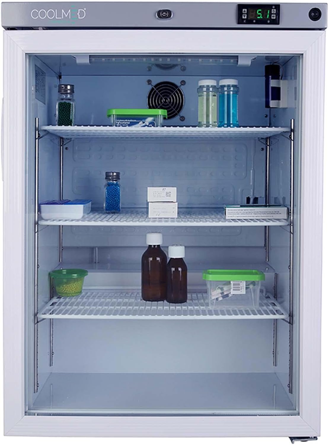 CoolMed CMG125 Glass Door Pharmacy Medical Fridge 145L : Amazon.co.uk ...