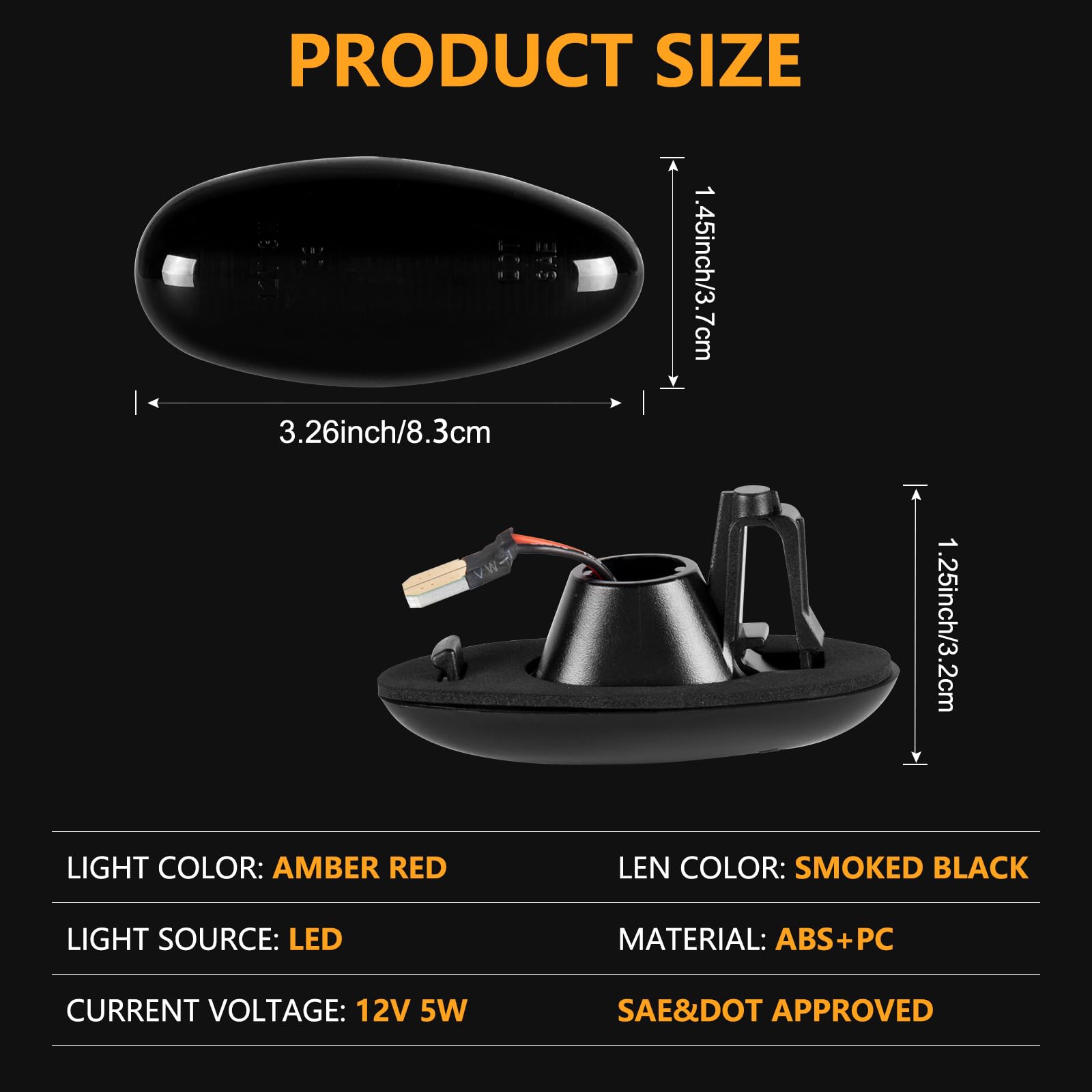 Snapklik.com : Gempro LED Dually Fender Side Marker Lights For 2001-2014 Chevy Silverado GMC ...