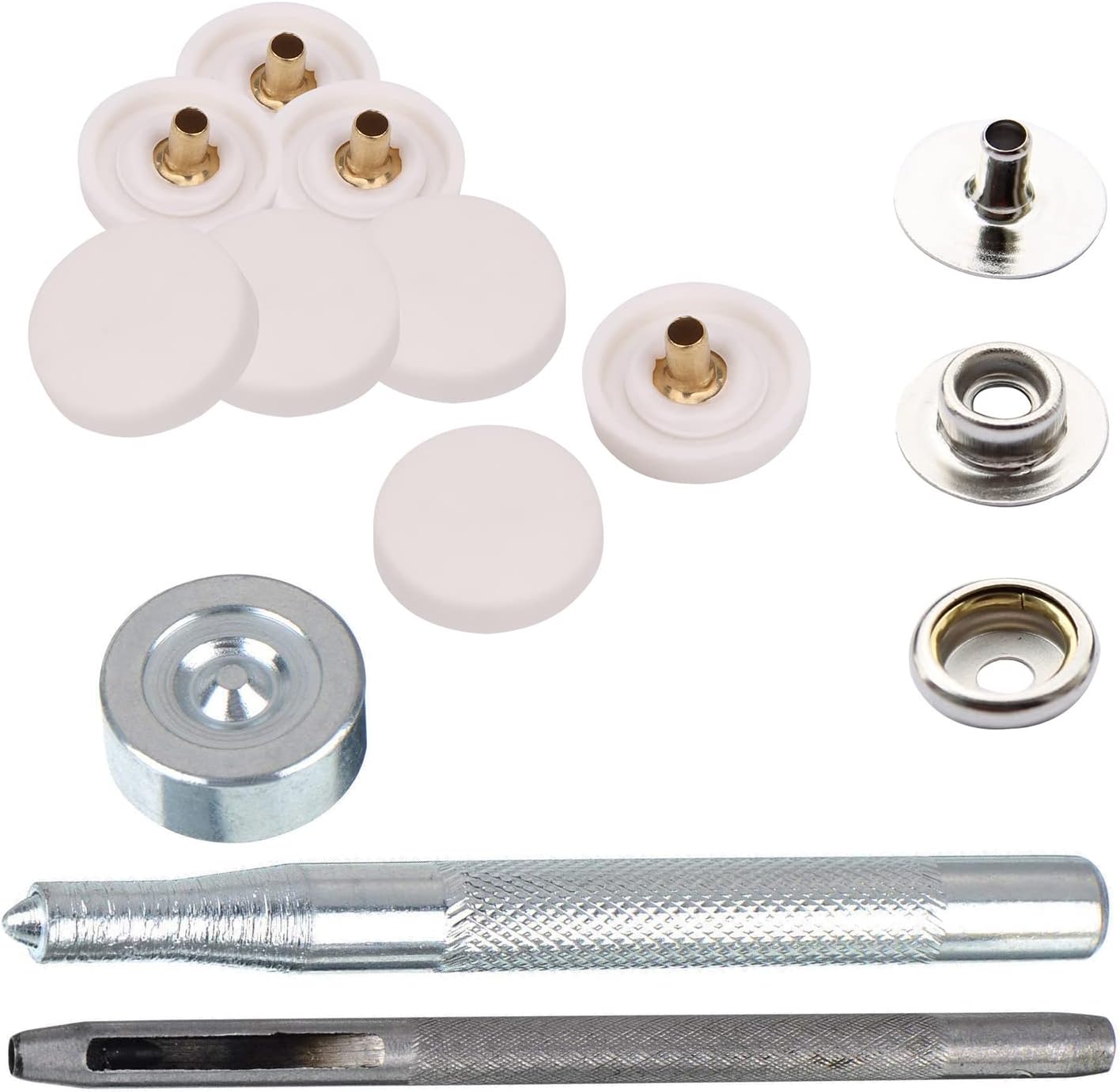Amazon.com: Trimming Shop 15mm Press Studs Snap Fasteners Plastic Cap ...